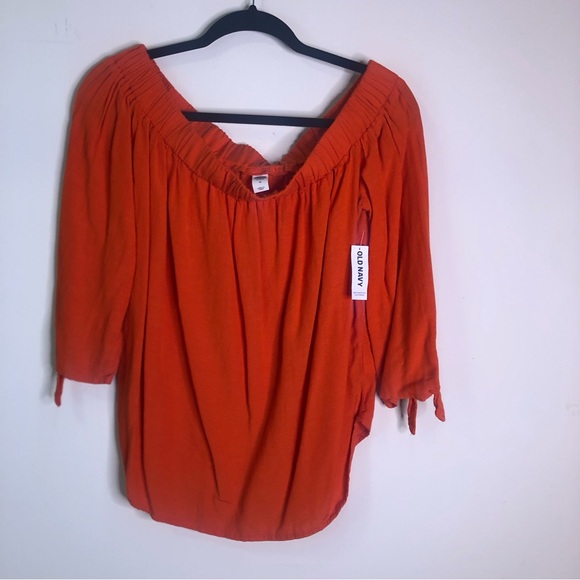 Old Navy | Tops | Nwt Old Navy Off Shoulder Red Orange Top | Poshmark